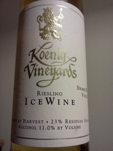 NV Koenig Vineyards Riesling Ice Wine, USA, Idaho, Snake River Valley ...