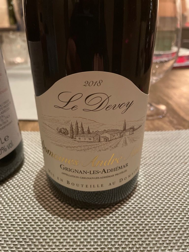 2019 Domaines André Aubert Grignan-les-Adhémar Le Devoy, France, Rhône ...