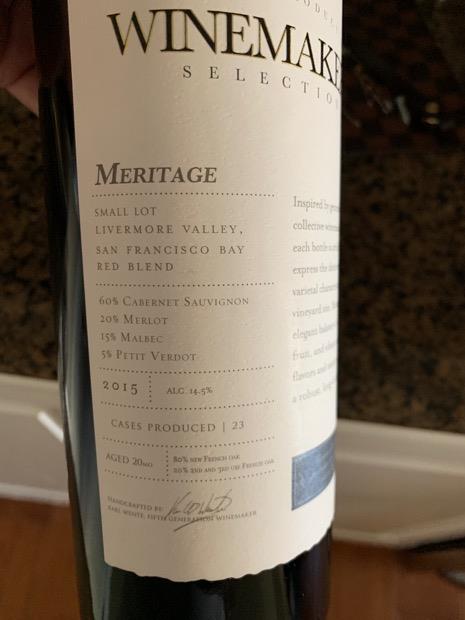 2015 Wente Vineyards Winemaker's Selection Meritage, USA, California ...