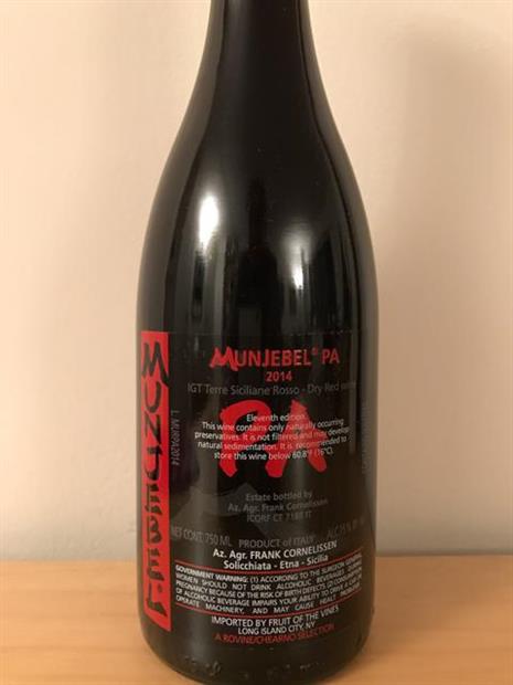 2015 Frank Cornelissen MunJebel PA, Italy, Sicily, Terre Siciliane ...
