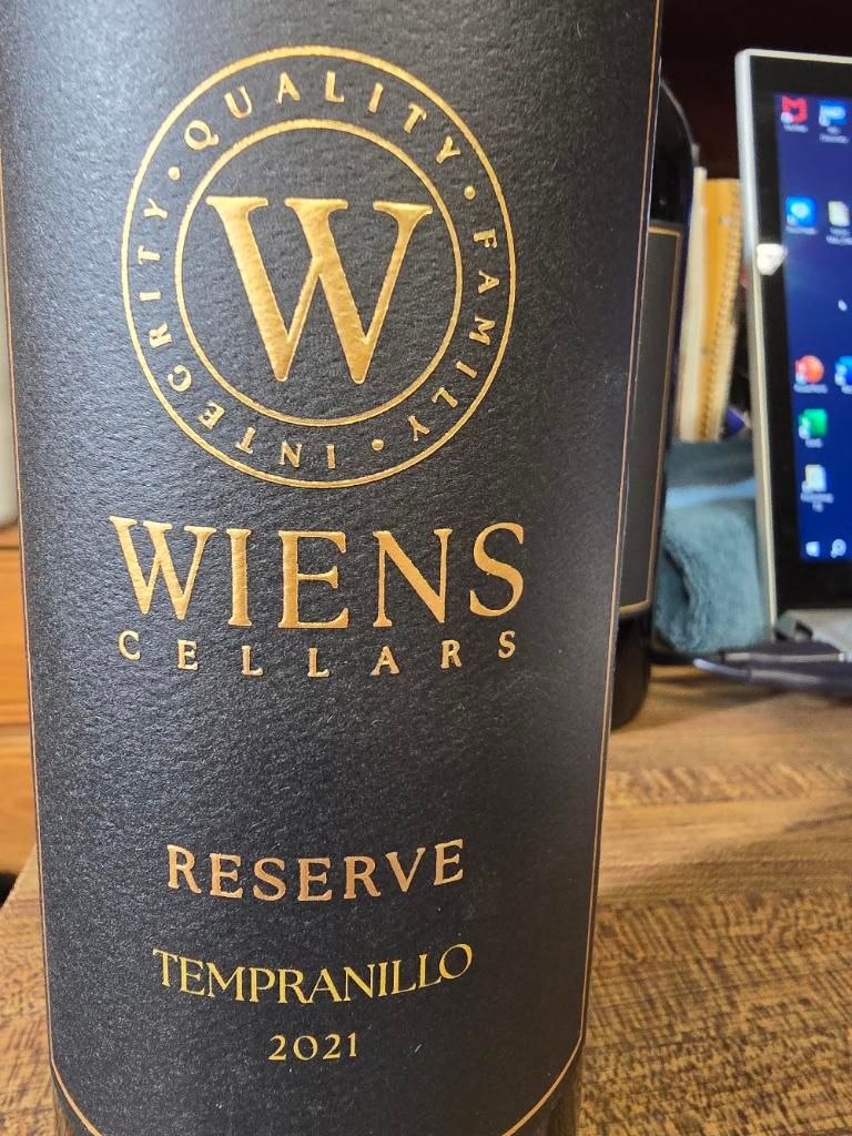 2021 Wiens Family Cellars Tempranillo Reserve, USA, California, South ...