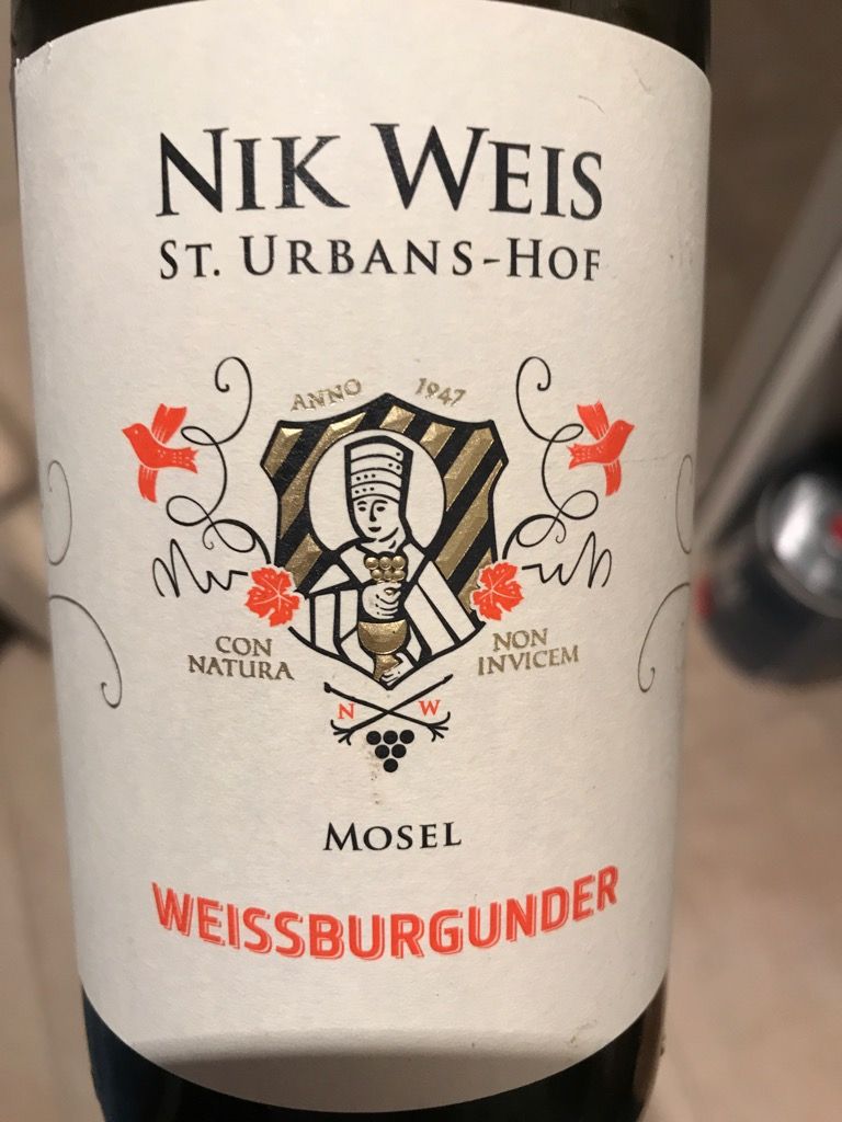 2021 Nik Weis / St. Urbans-Hof Weissburgunder, Germany, Mosel Saar ...
