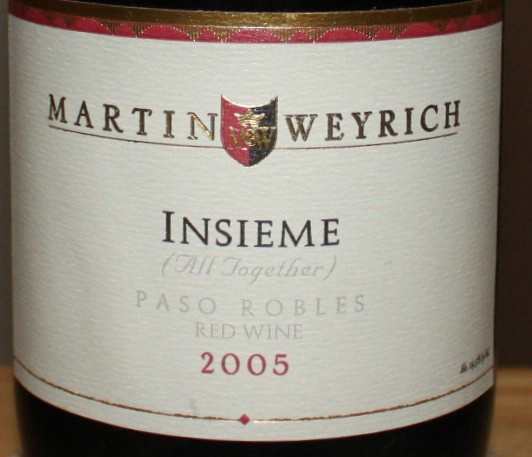 2003 Martin & Weyrich Insieme - Vini Rossi, USA, California, Central ...