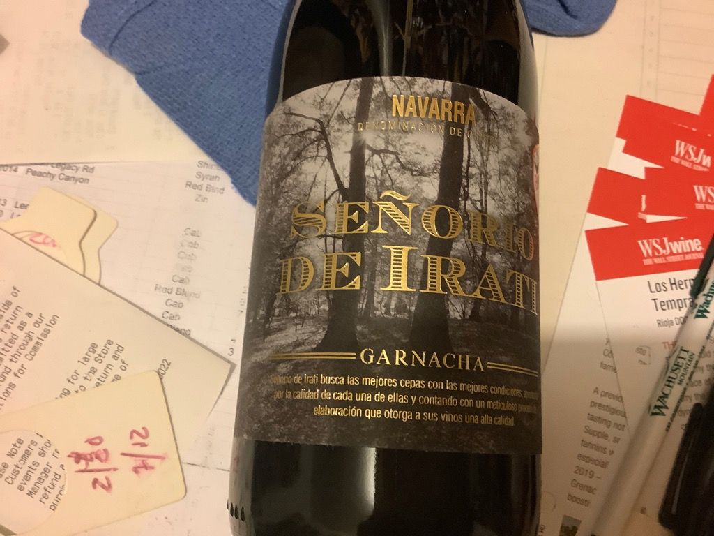 2018 Bodegas Manzanos Garnacha Señorío de Irati Selection, Spain ...