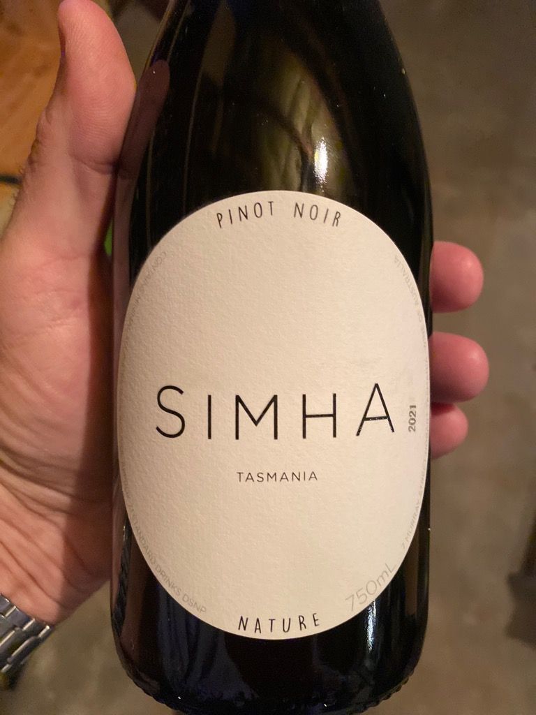 2021 Domaine Simha Pinot Noir Nature, Australia, Tasmania, Coal River ...