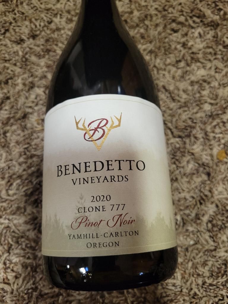 2020 Benedetto Vineyards Pinot Noir Clone 777, USA, Oregon, Willamette ...