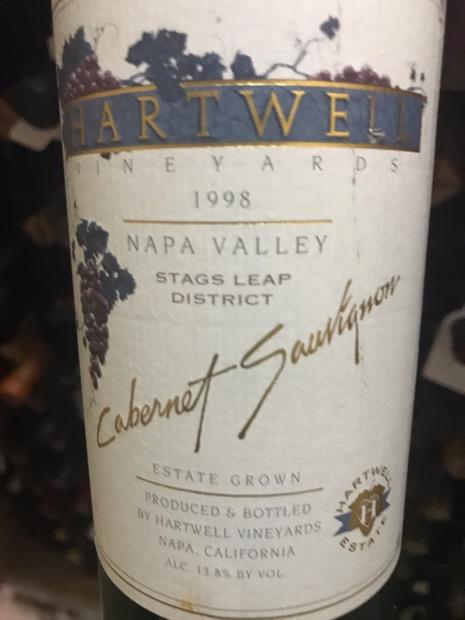 1998 Hartwell Vineyards Cabernet Sauvignon, USA, California, Napa ...