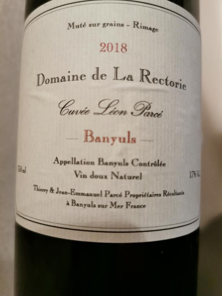 2020 Domaine de la Rectorie Banyuls Cuvée Léon Parcé, France, Languedoc ...