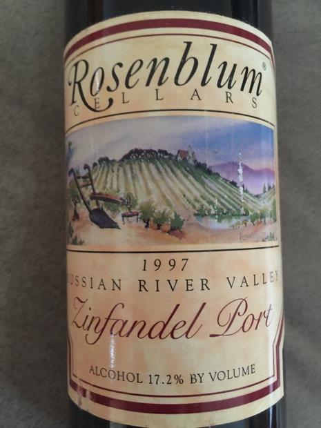 1995 Rosenblum Cellars Zinfandel Port, USA, California - CellarTracker