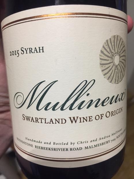 2015 Mullineux Syrah, South Africa, Coastal Region, Swartland - CellarTracker