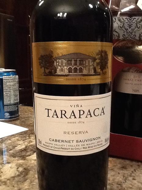 2012 Viña Tarapacá Cabernet Sauvignon Reserva, Chile, Maipo Valley ...