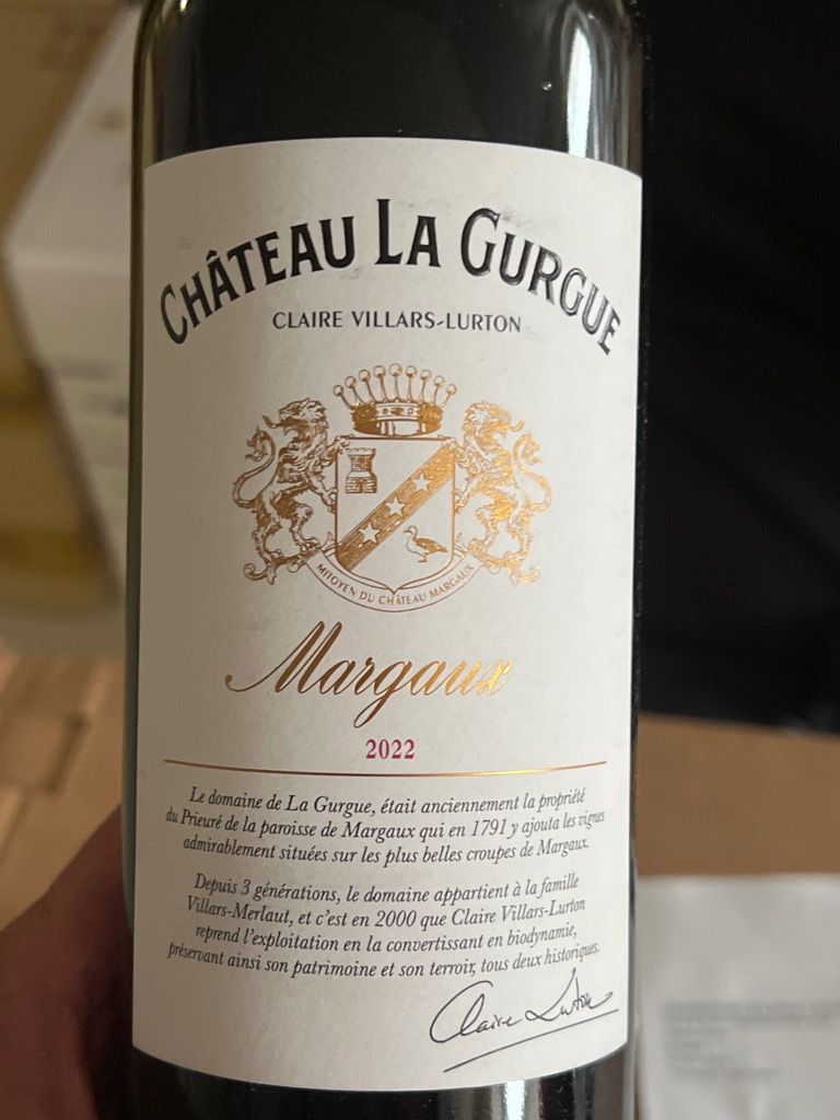 2022 Château La Gurgue, France, Bordeaux, Médoc, Margaux - CellarTracker