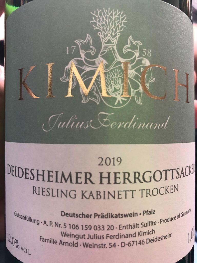 2018 Kimich Deidesheimer Herrgottsacker Riesling Kabinett halbtrocken ...