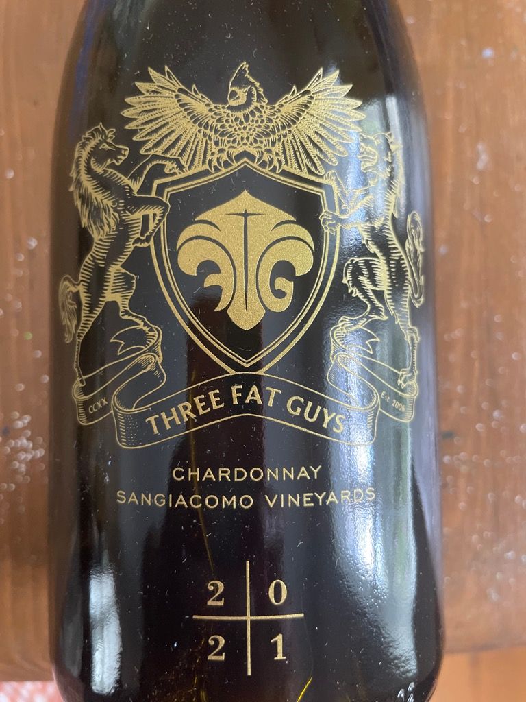 2021 Three Fat Guys Chardonnay Sangiacomo Vineyard, USA, California ...