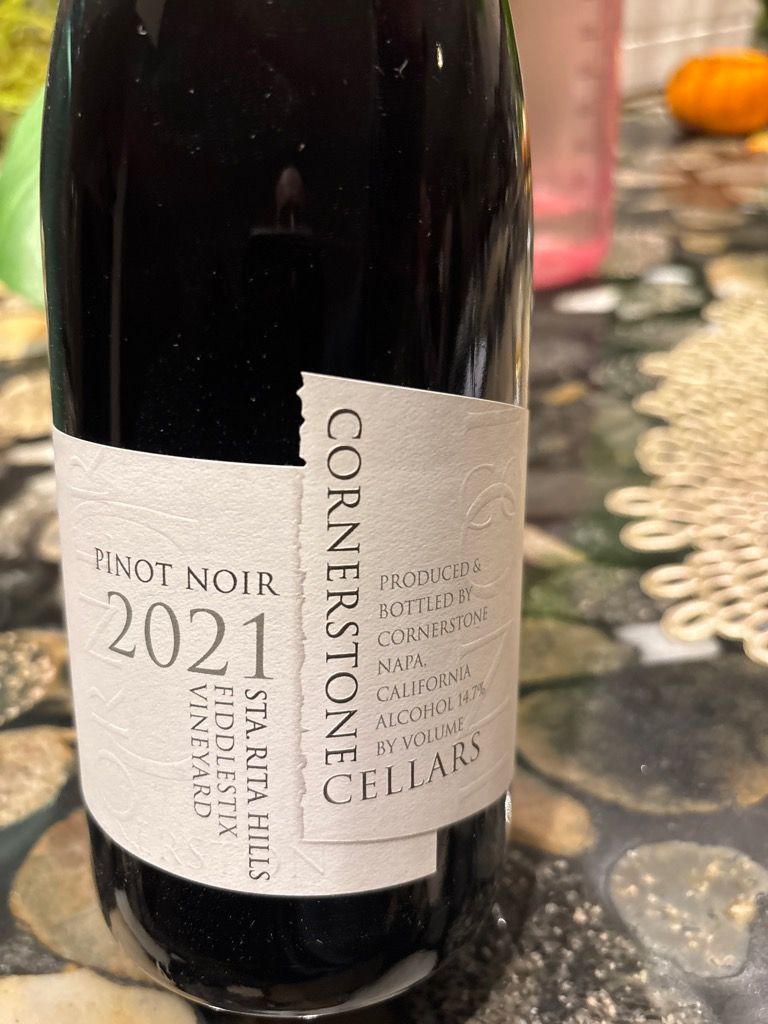 2022 Cornerstone Cellars Pinot Noir Fiddlestix Vineyard, USA ...