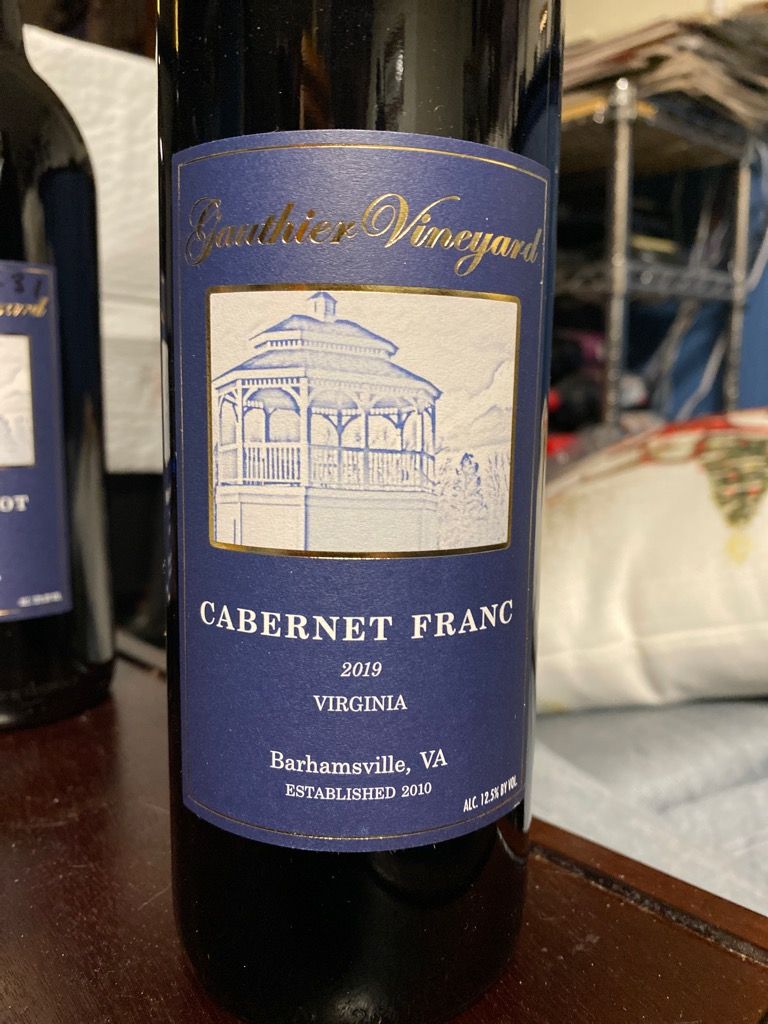 2019 Gauthier Vineyard Cabernet Franc, USA, Virginia, Chesapeake Bay ...
