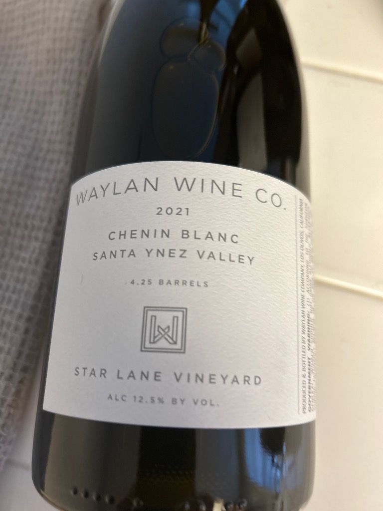 2021 Waylan Wine Co. Chenin Blanc Star Lane Vineyard, USA, California ...