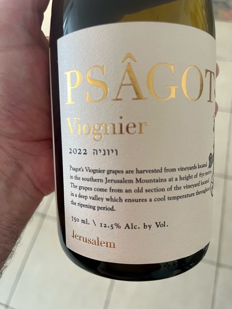 2022 Psagot Viognier, Israel, Judean Hills - CellarTracker