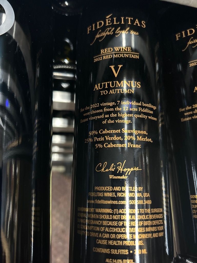2022 Fidelitas Red Wine Estate, USA, Washington, Columbia Valley, Red ...