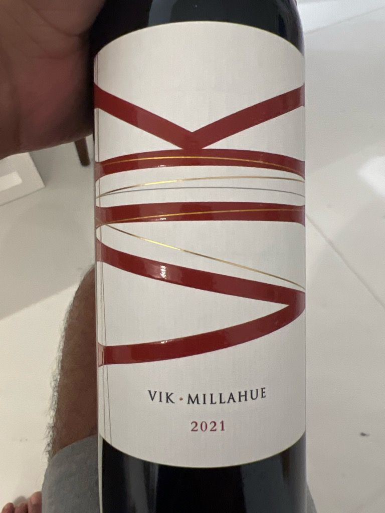 2021 Viña Vik Mia Millahue, Chile, Rapel Valley, Cachapoal Valley ...