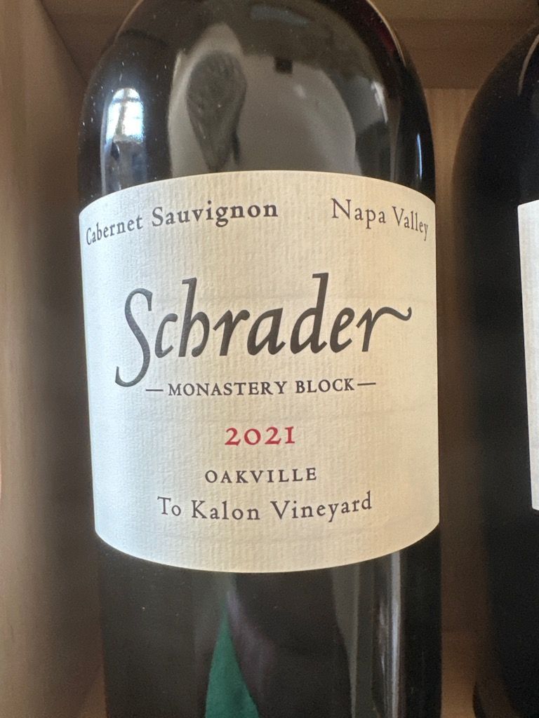 2021 Schrader Cellars Cabernet Sauvignon Monastery Block To-Kalon ...