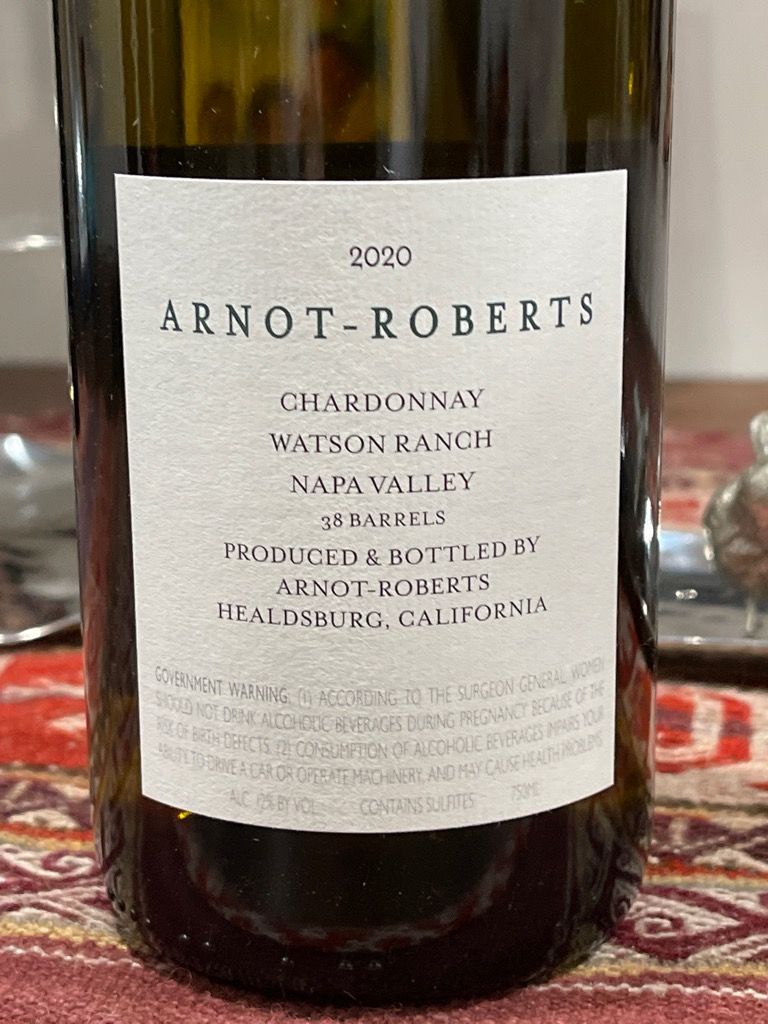 2020 Arnot-Roberts Chardonnay Watson Ranch, USA, California, Napa ...