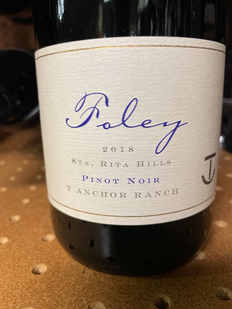 2018 Foley Estates Pinot Noir T Anchor Ranch, USA, California, Central ...