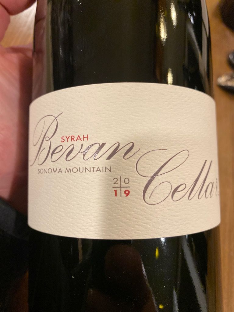 2019 Bevan Cellars Syrah Sonoma Mountain, USA, California, Sonoma ...