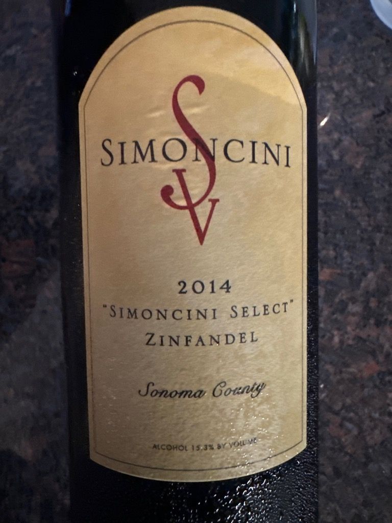 2014 Simoncini Vineyards Zinfandel "Simoncini Select", USA, California ...