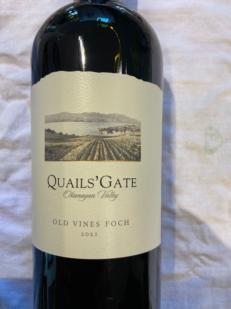2021 Quails' Gate Estate Winery Old Vines Foch, Canada, British ...