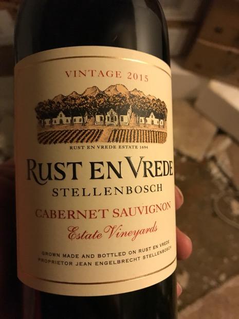2015 Rust en Vrede Cabernet Sauvignon Estate Vineyards, South Africa ...