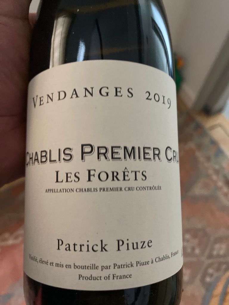 2019 Patrick Piuze Chablis 1er Cru Les Forêts, France, Burgundy ...