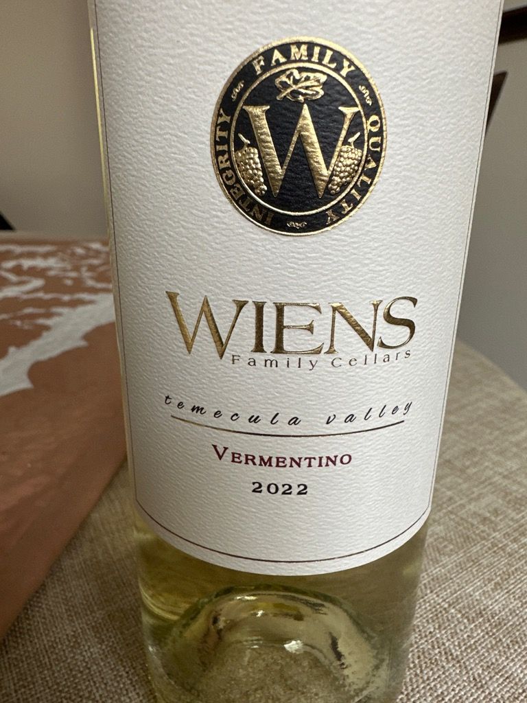 2021 Wiens Family Cellars Vermentino, USA, California, South Coast ...
