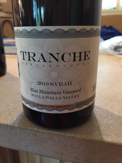 2010 Tranche Cellars Syrah Estate Blue Mountain Vineyard, USA ...
