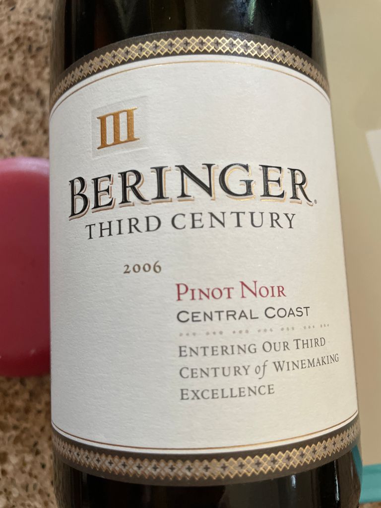 2006 Beringer Vineyards Pinot Noir Third Century, USA, California ...