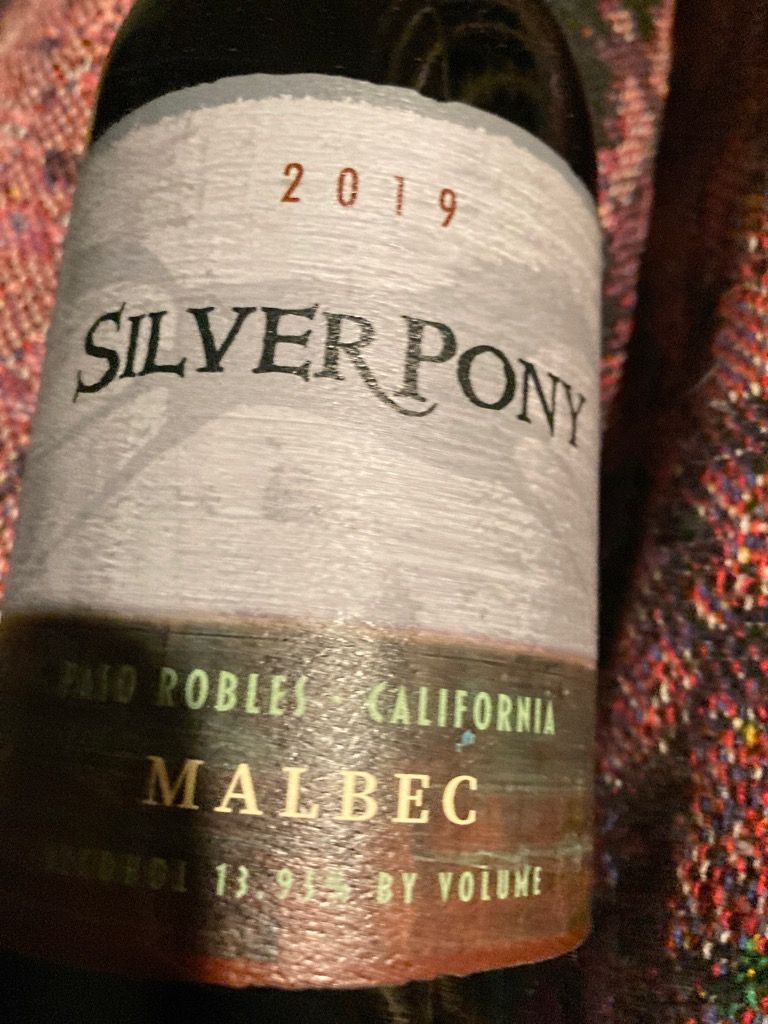 2019 Silver Pony Malbec, USA, California, Central Coast, Paso Robles ...