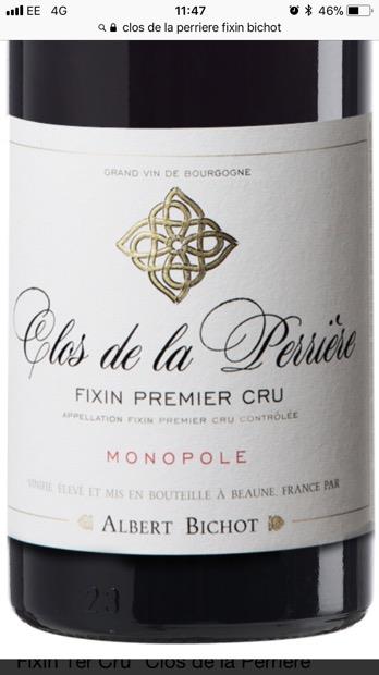 2016 Maison Albert Bichot Fixin 1er Cru Clos de la Perrière, France ...
