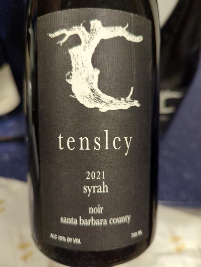 2021 Tensley Syrah Noir, USA, California, Central Coast, Santa Barbara ...