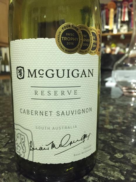 2011 McGuigan Cabernet Sauvignon Reserve, Australia, South Australia ...