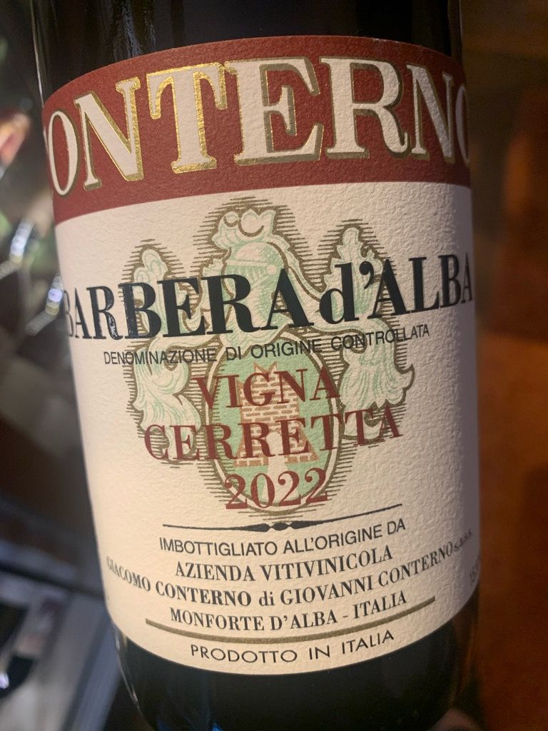 2022 Giacomo Conterno Barbera d'Alba Vigna Cerretta, Italy, Piedmont ...