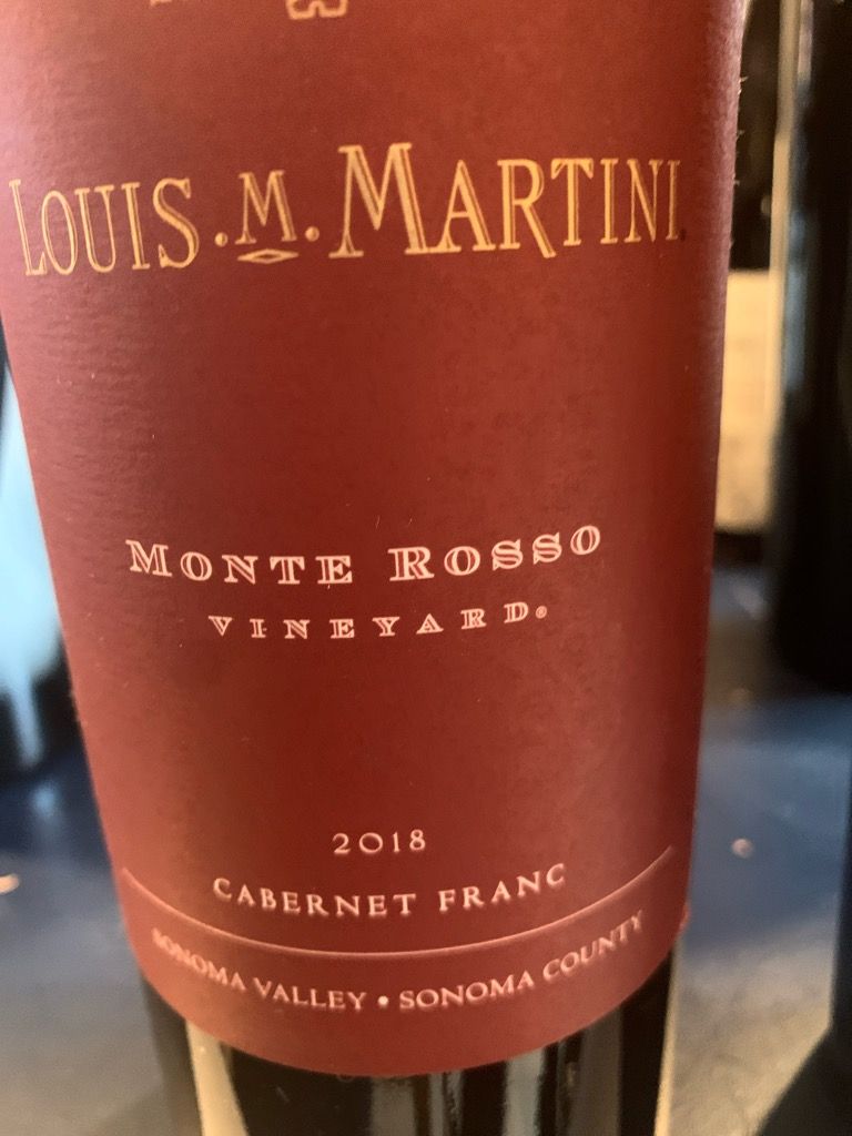 2019 Louis M. Martini Cabernet Sauvignon Vineyard Selection Monte Rosso ...