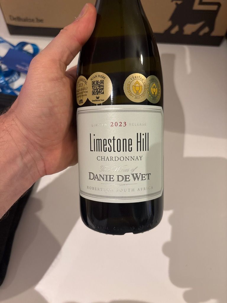 2023 Danie de Wet Chardonnay Limestone Hill, South Africa, Breede River ...