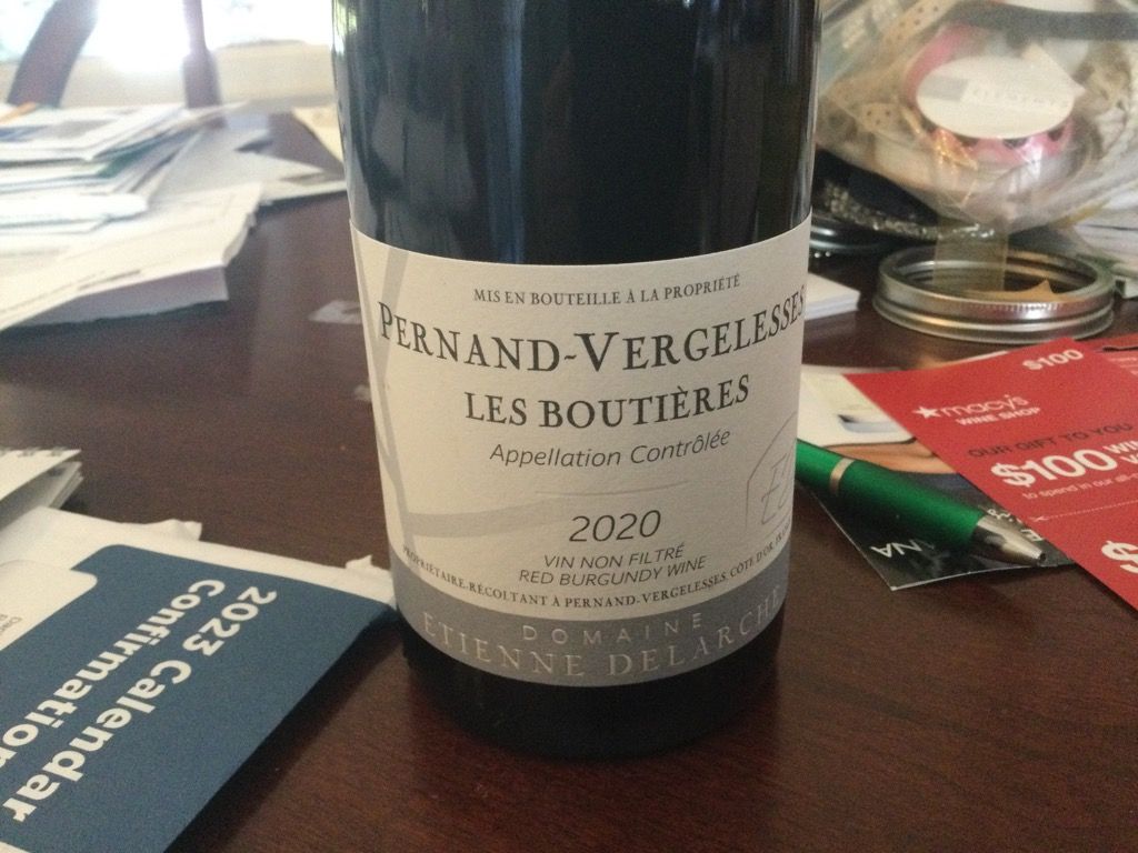 2020 Domaine Etienne Delarche Pernand-Vergelesses Les Boutières, France ...