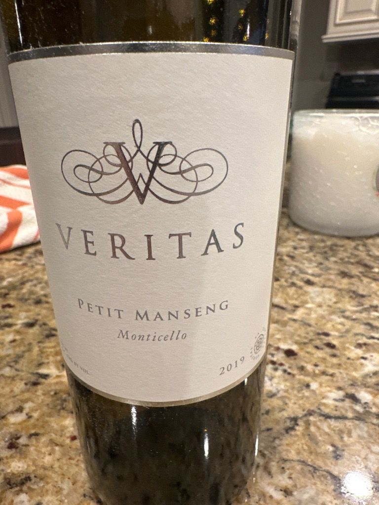 2021 Veritas Vineyard Petit Manseng, USA, Virginia, Central Virginia ...
