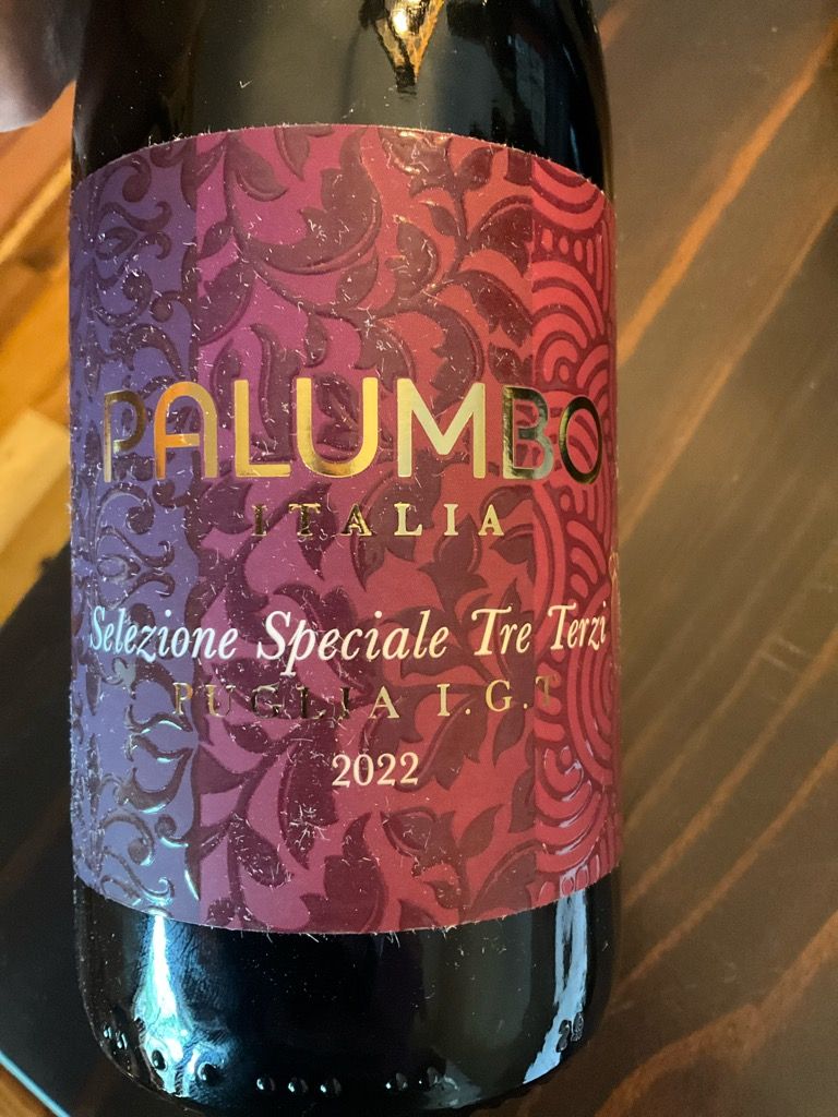 2023 Palumbo Italia Selezione Speciale Tre Terzi, Italy, Puglia, Puglia ...