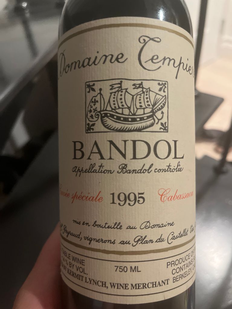 1995 Domaine Tempier Bandol Cuvée Spéciale Cabassaou, France, Provence ...