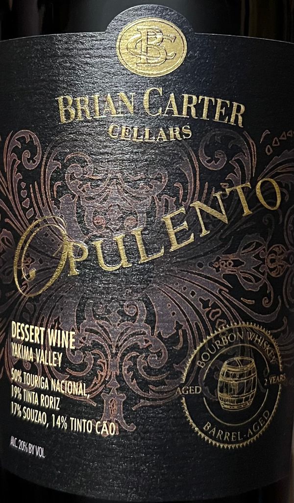 2018 Brian Carter Cellars Bourbon Whiskey Barrel Aged Opulento, USA, Washington, Columbia Valley ...