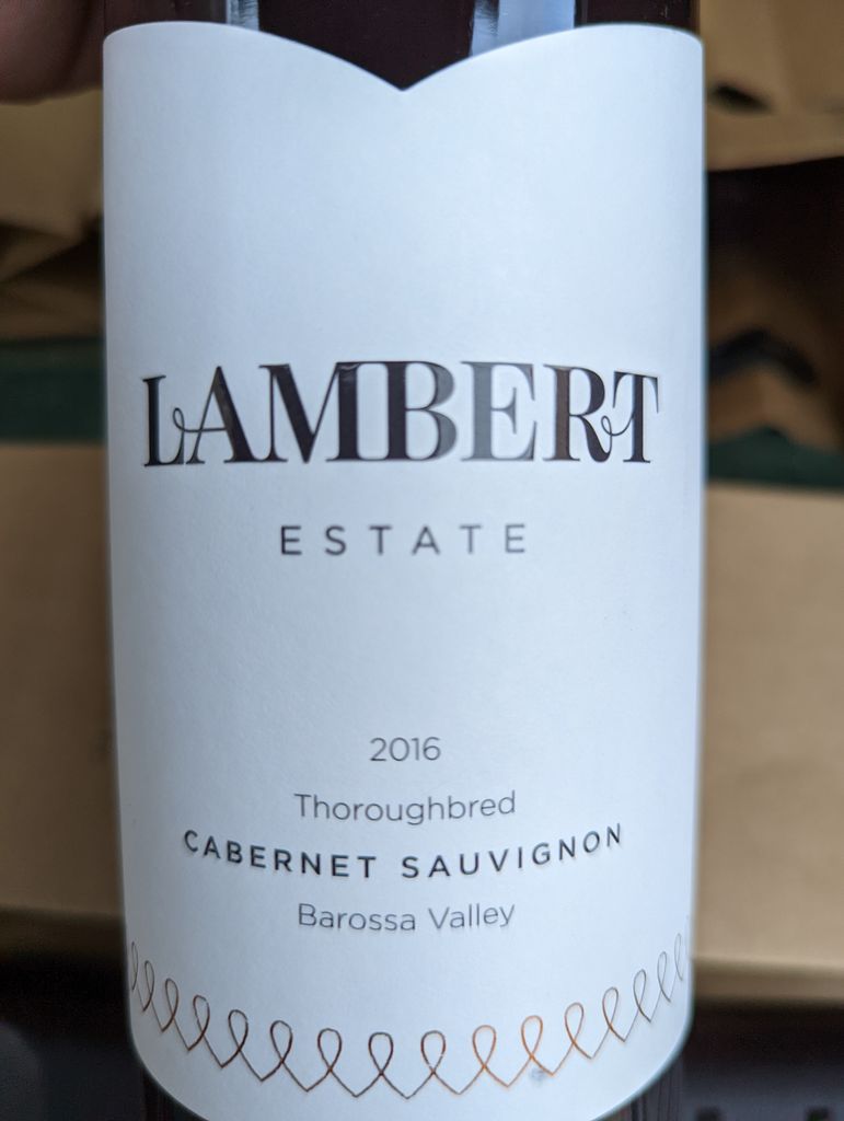 2016 Lambert Estate Cabernet Sauvignon Thoroughbred, Australia, South ...