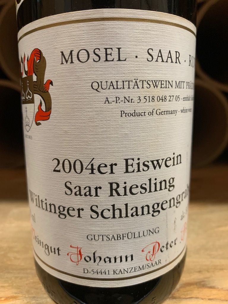 2004 Weingut Johann Peter Reinert Wiltinger Schlangengraben Riesling ...