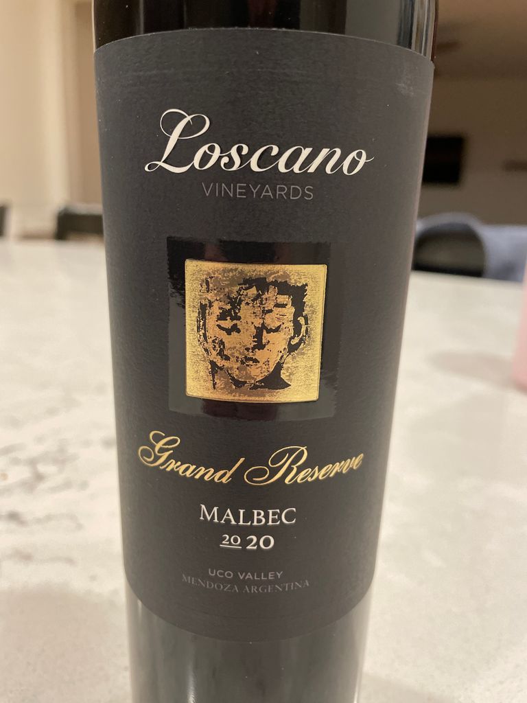 2020 Loscano Malbec Grand Reserve, Argentina, Mendoza, Lujan de Cuyo ...